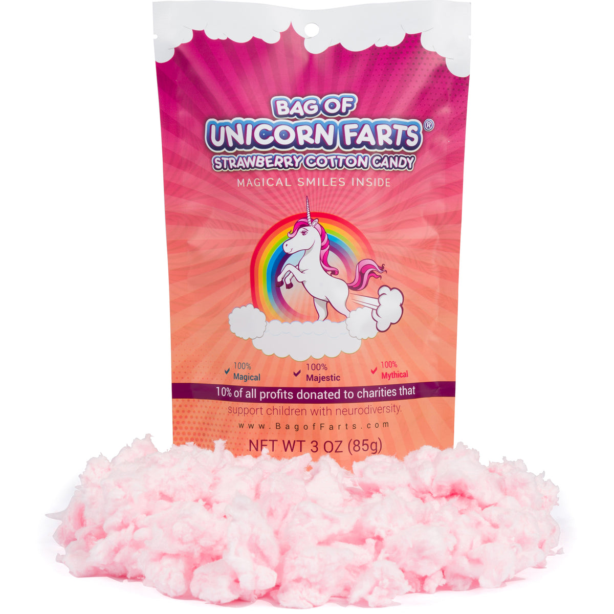 Little Stinker Bag of Narwhal Farts Cotton Candy Funny for All Ages Un ...